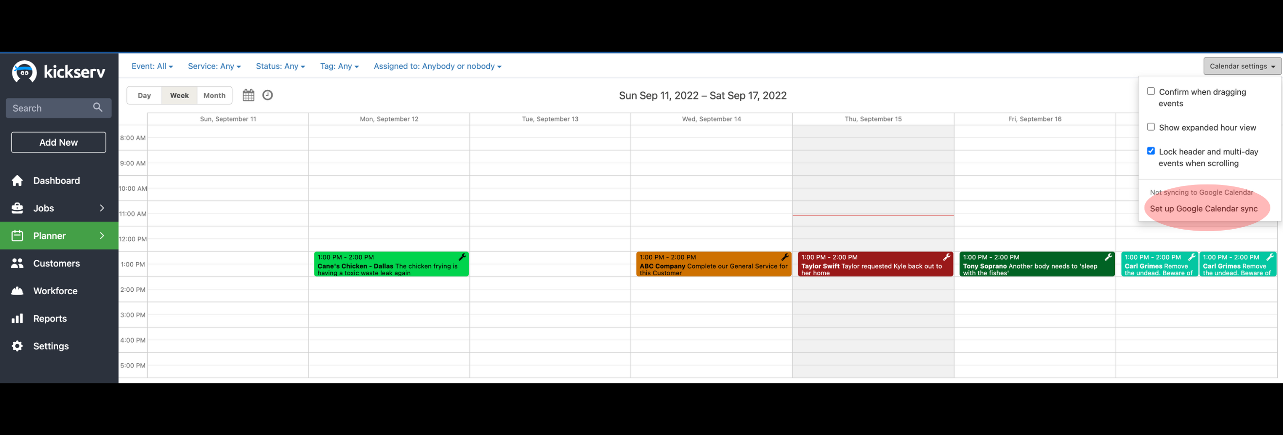 Kickserv's Calendar Integration